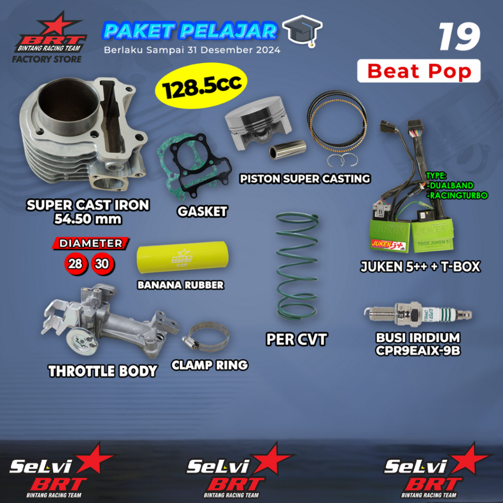 Jual PAKET TOURING BRT BEAT POP BLOK CAST SET PISTON ECU 5+ THROTTLE ...