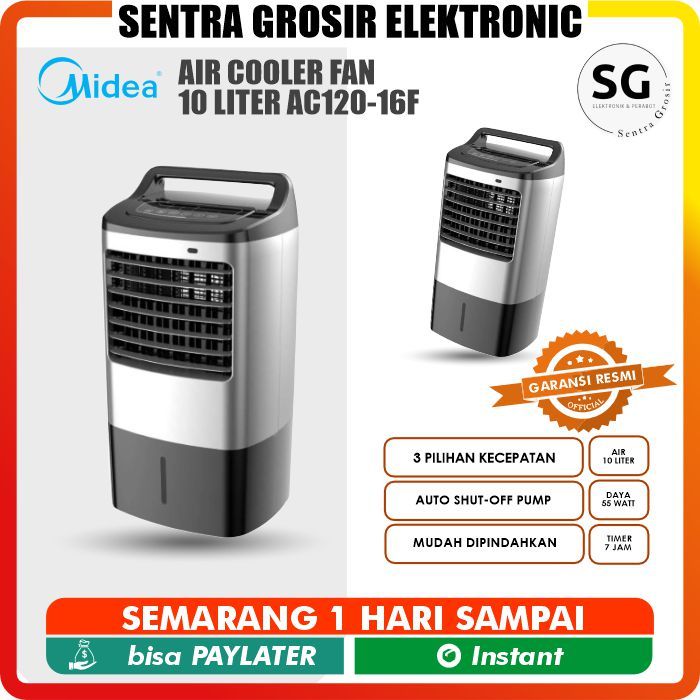 Jual MIDEA AIR COOLER FAN 10 Liter AC120-16F / 16AR | Shopee Indonesia