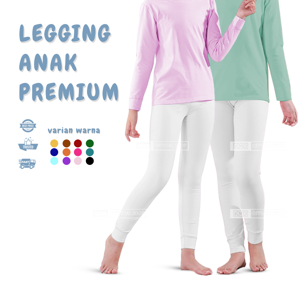 Jual Celana Legging Polos Anak Perempuan Unisex Usia 2 - 12 Tahun Bahan ...