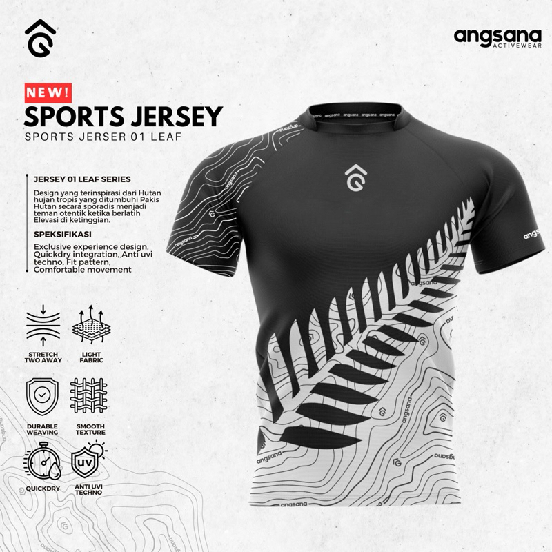 Jual Jersey Angsana Leaf 01 Authentic Design Milano Fabric | Shopee ...