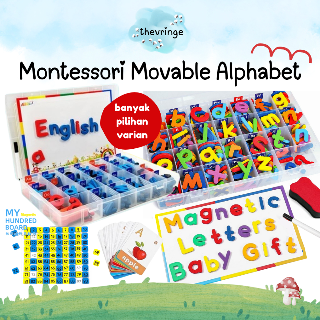 Jual MONTESSORI Eva Foam Magnetic Movable Alphabet Lowercase Uppercase ...
