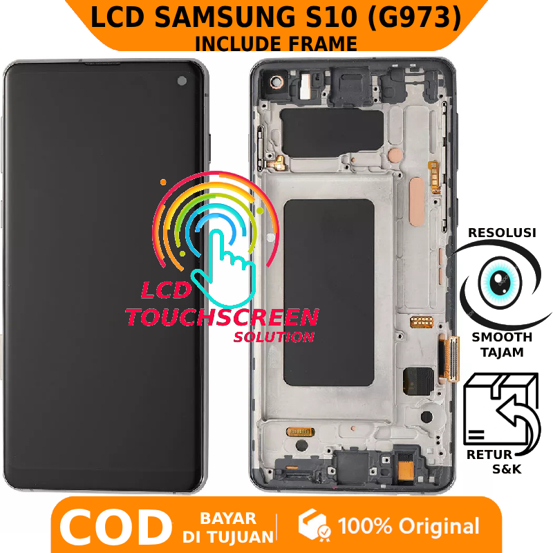 Jual LCD TOUCHSCREEN SAMSUNG S10 G973 ORIGINAL INCLUDE FRAME GARANSI FULLSET | Shopee Indonesia