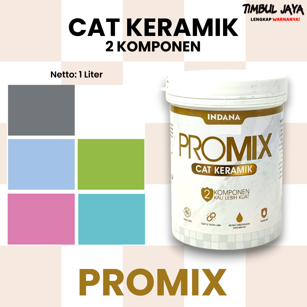 Jual Cat Keramik Promix 1 Liter / Cat Keramik Kamar Mandi / Cat Keramik Lantai Rumah / Cat ...