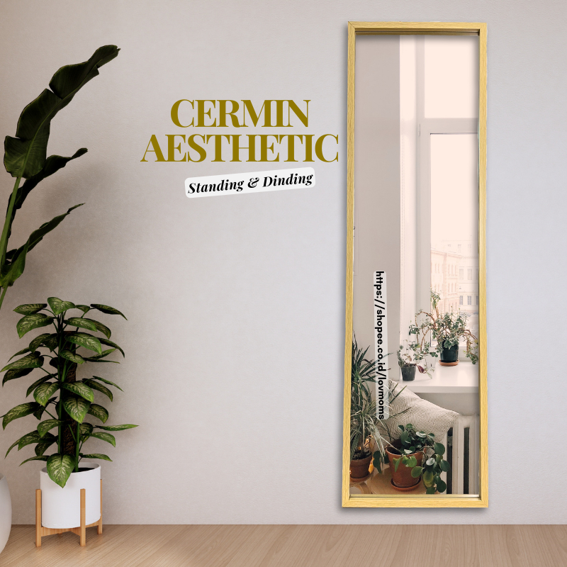 Jual Cermin Kaca Aesthetic Frame PREMIUM Tebal Full Body Kaca Gantung ...