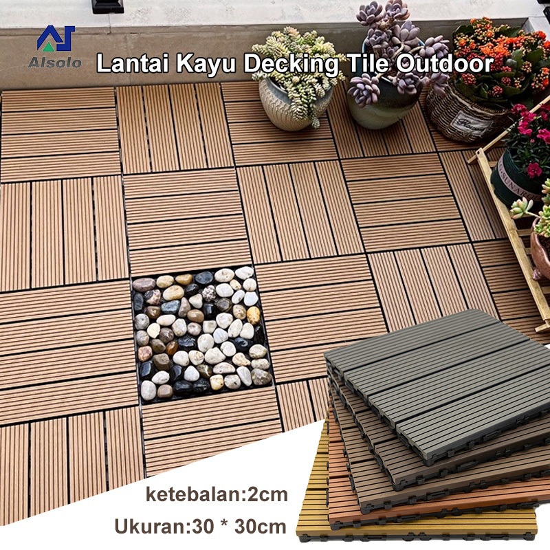 Jual Lantai kayu outdoor 30*30cm/Lantai Kayu Decking Tile Outdoor ...