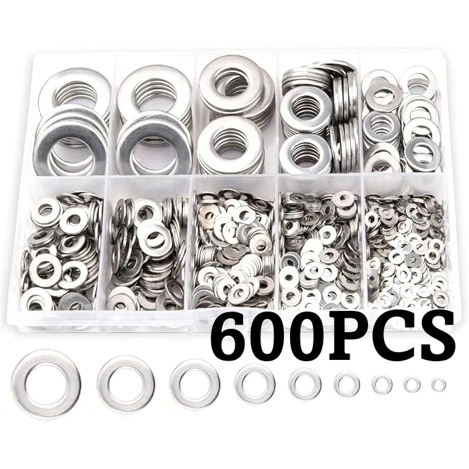 Jual 600 pcs O Ring Flat Plat Seal Sel/Flat Washer Spacers/Stainless Steel 304 Flat Washer ...