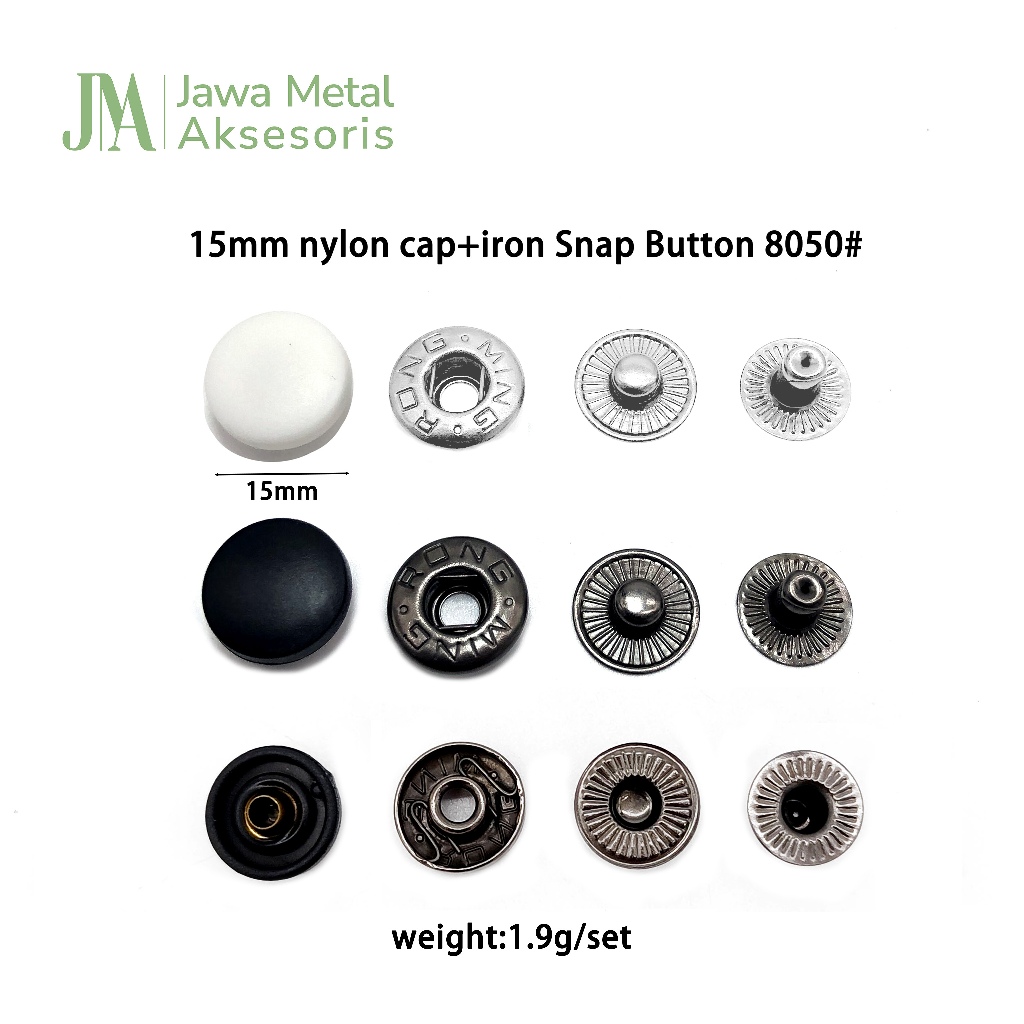 Jual Jawa Nylon Cover + Iron Snap Button Kancing Jaket Cetet Jepret ...