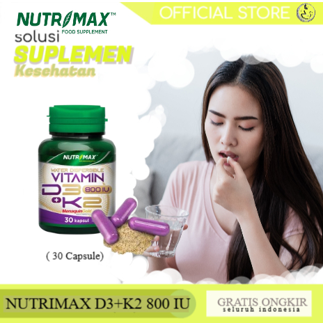 Jual Nutrimax Vitamin D3 K2 Vit D3+K2 800 IU - 30 Kapsul Supleman Untuk Tulang kebutuhan Kalium ...