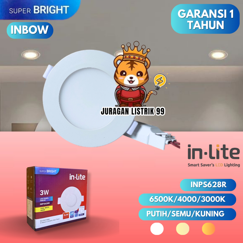 Jual INLITE - DOWNLIGHT PANEL INBOW IB BULAT INPS628R 6W 9W 12W 18W ...