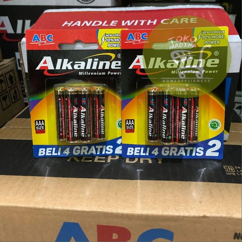 Jual Baterai ABC Alkaline LR03 4B+2 | Baterai AAA Alkaline A3 isi 6 | Baterai ABC AAA Alkaline ...