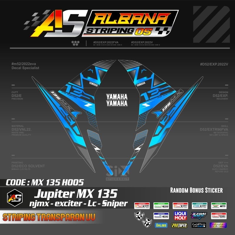 Jual YAMAHA JUPITER MX 135 NEW TRANSPARAN/STIKER LC 135/STRIPING ...
