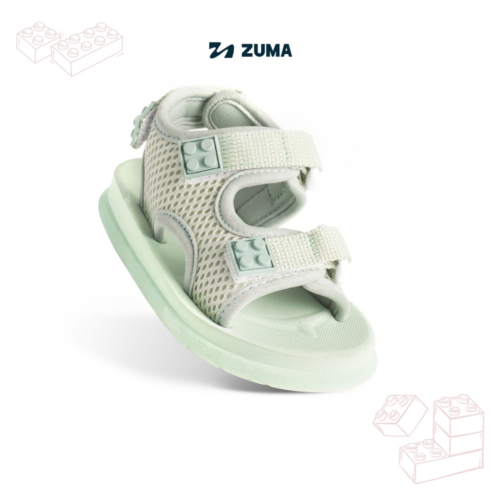 Jual Zuma Sandal Bayi Velcro Bricks 6 Sage Sandal Anak Karet Tali ...