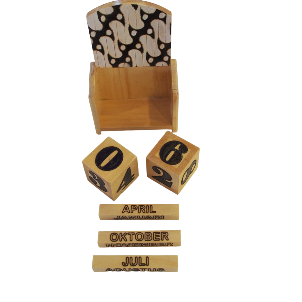 Jual Kalender Abadi Kayu Pinus Motif Batik | Shopee Indonesia