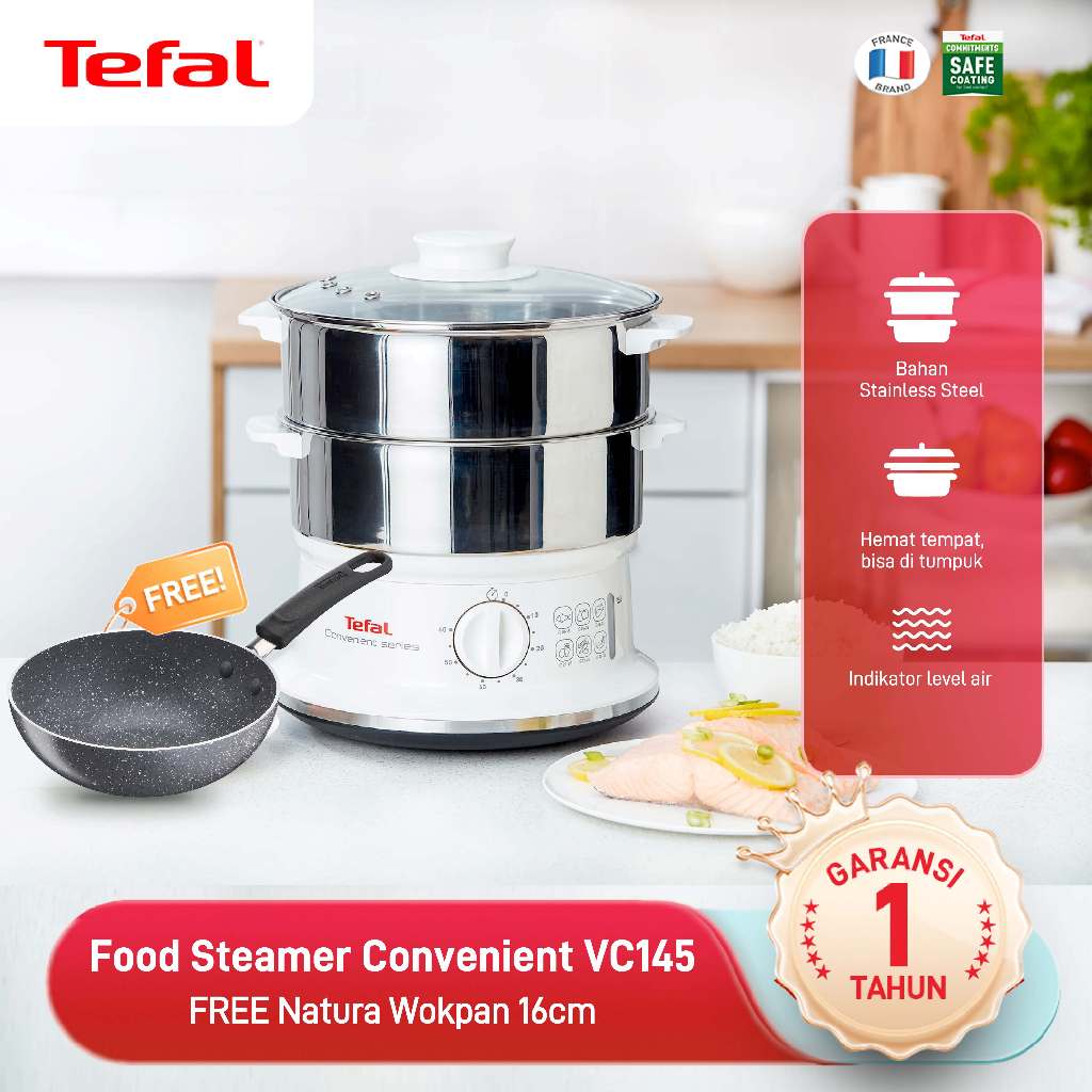 Jual [FREE WOKPAN 16CM] Tefal Food Steamer Convenient VC1451 – Pengukus ...