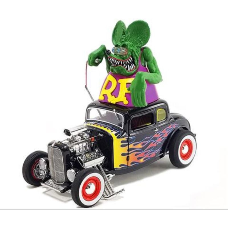 Jual ACME, FORD BLOWN 5 WINDOW HOT ROD WITH RAT FINK FIGURE 1932 ...