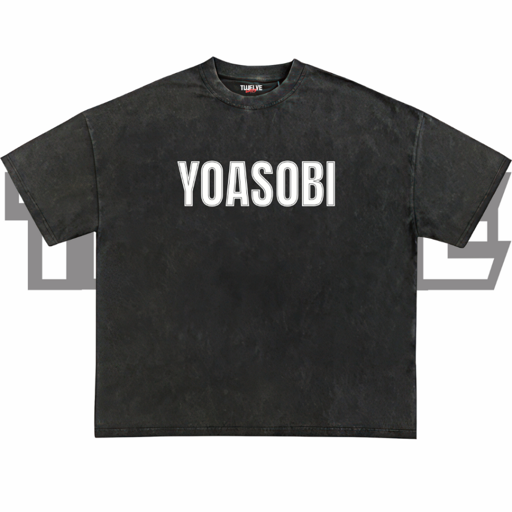 Jual YOASOBI Big Logo Oversize T-Shirt | Wash Hitam | Kaos Yoasobi ...