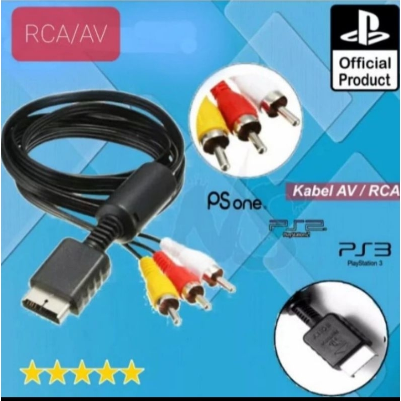 Jual SONY Kabel AV Colokan ke TV untuk PS1 PS2 PS3 Kabel RCA Original ...