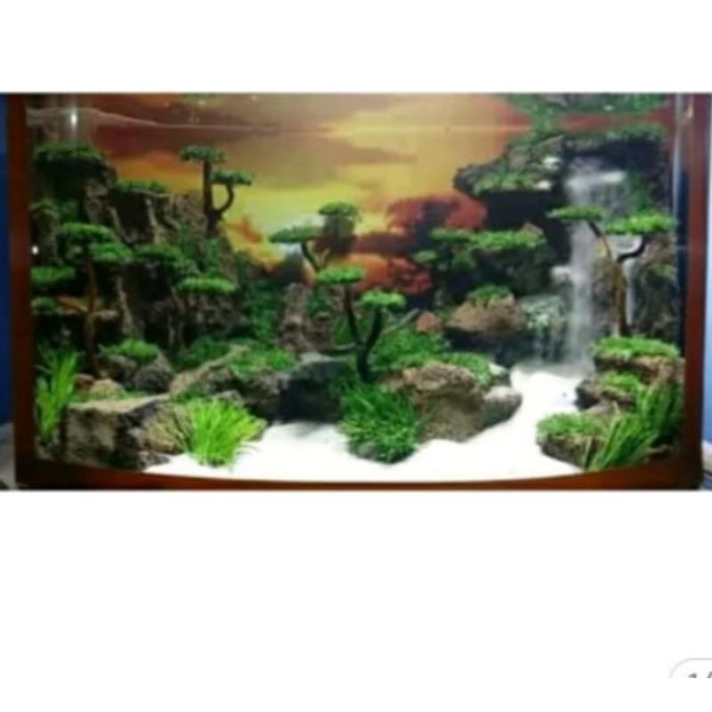Jual aquascape air terjun tema jungle iwagumi akuarium hardscape ...