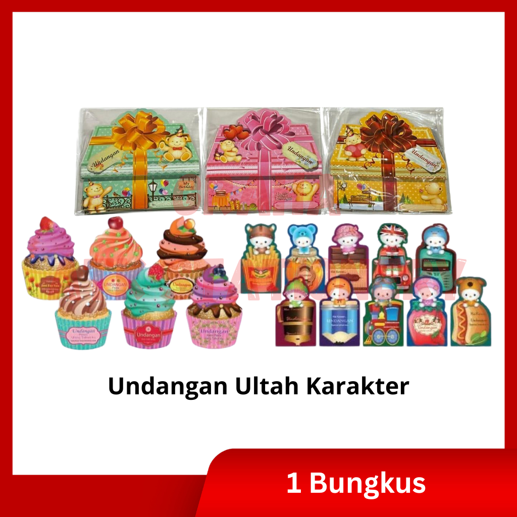 Jual [1 Bungkus] Kartu Undangan Ulang Tahun Anak Kecil / Kartu Ucapan ...