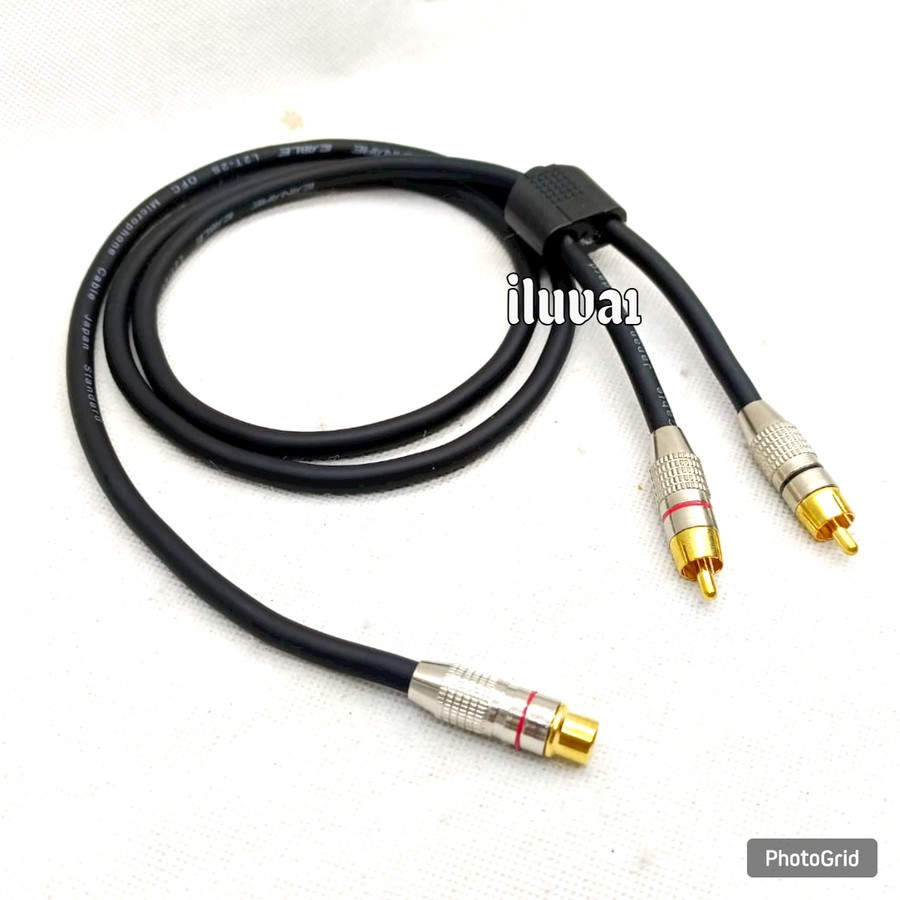 Jual Kabel RCA cabang Y 1 Female 2 Male 5 Meter | Shopee Indonesia