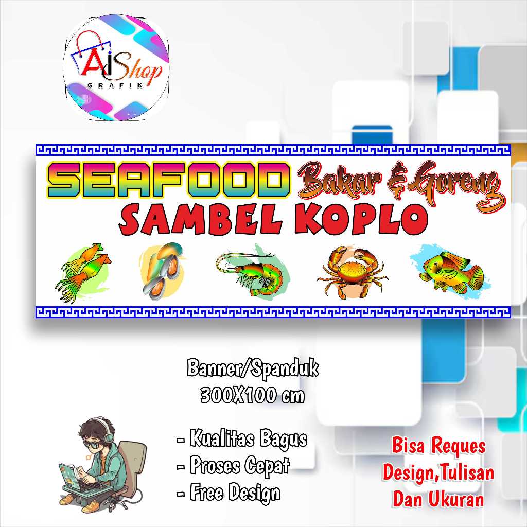 Jual Spanduk Banner Pecel lele Seafood custom model e | Shopee Indonesia