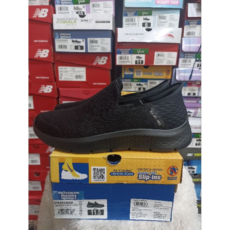 Jual Sepatu Original Skechers Go Walk Flax Slip Ins 216491/BBK Black ...
