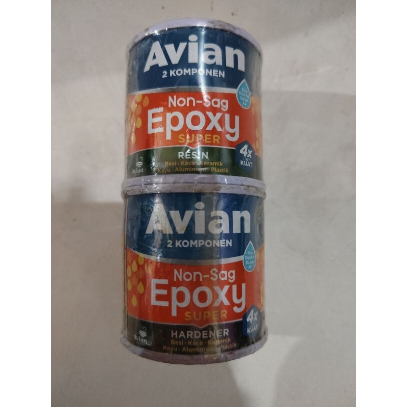 Jual Lem Epoxy Non Sag Avian 340gr set (170gr x 2 kaleng resin dan ...