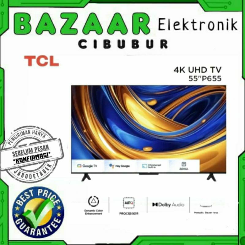Jual LED TV TCL 55P655 / 55 P655 - Smart Google TV 4K UHD Dolby Audio ...