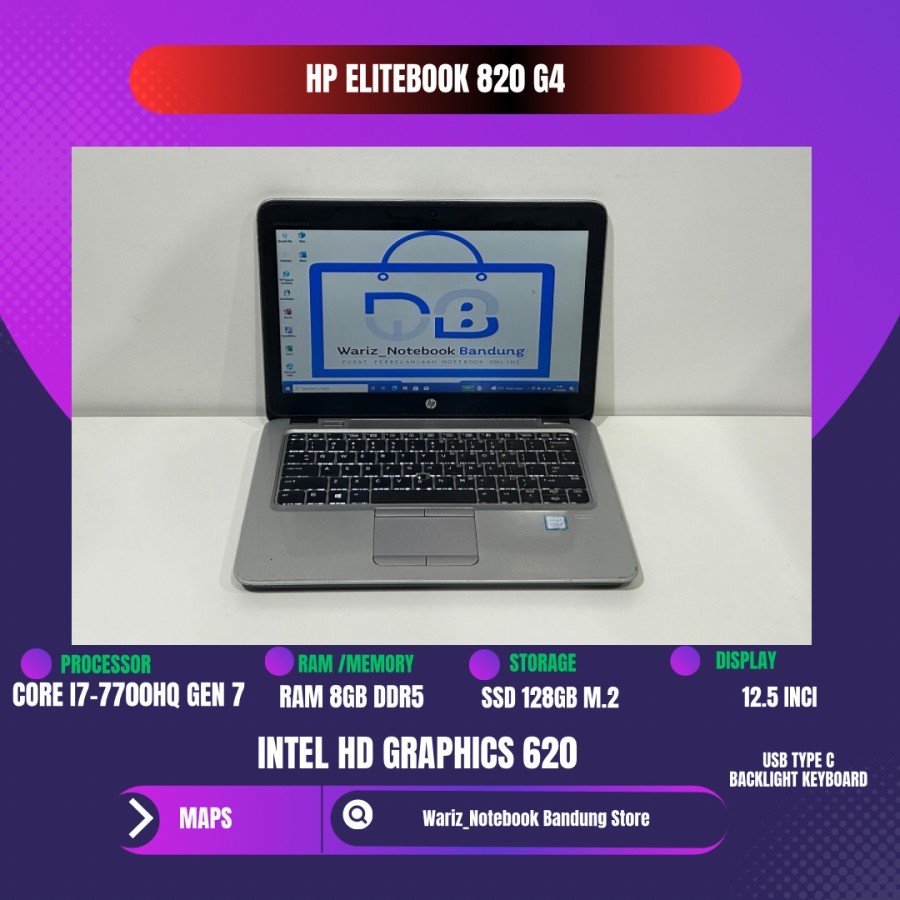 Jual HP ELITEBOOK 820 G4 CORE I7-7700U RAM 8GB SSD 128GB 12inci ULTRABOOK | Shopee Indonesia
