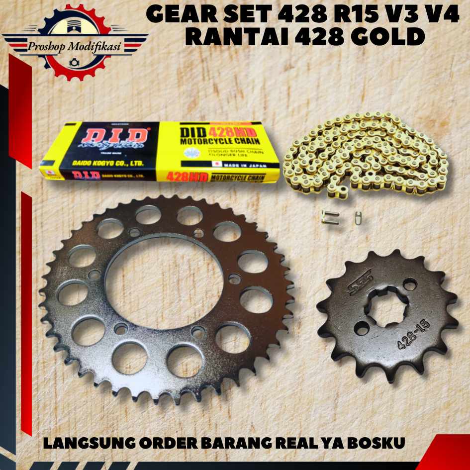 Jual Gear set Gir Set 428 415 Yamaha R15 VVA - R15 V3 - XSR 155 Vixion R 155 MT15 MT 15 R15 V1 ...
