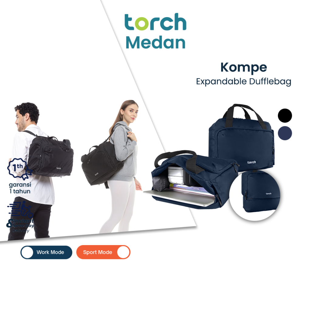 Jual TORCH Kompe Expandable Duffle Bag Tas Lipat Ransel Tote Bag ...