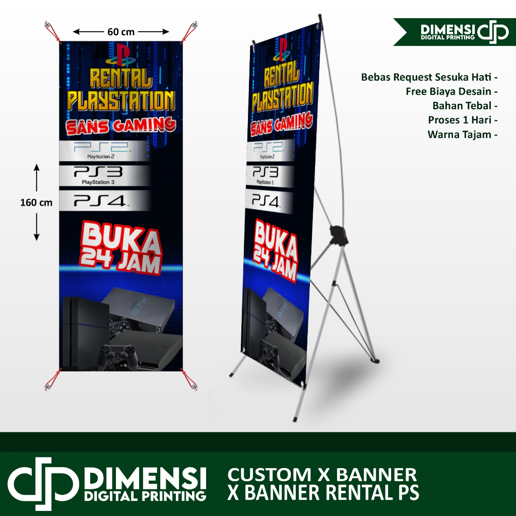 Jual COSTUM X BANNER / standing banner / spanduk keperluan usaha rental ...