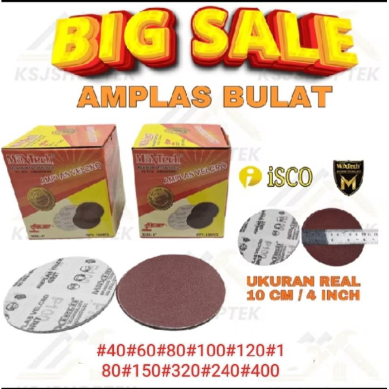 Jual Amplas Bulat | Amplas rekat 100.pcs | Vrlcro disc | sanding paper ...