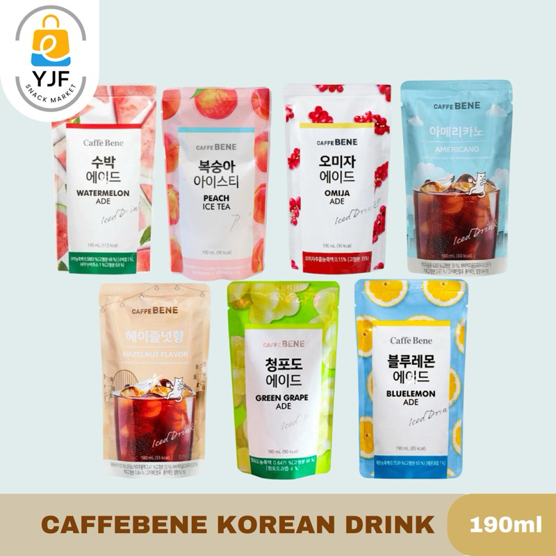 Jual Caffe Bene Ice Drink Pouch / Kopi Korea Pouch / Korean Drink / Watermelon Ade / Peach Ice ...