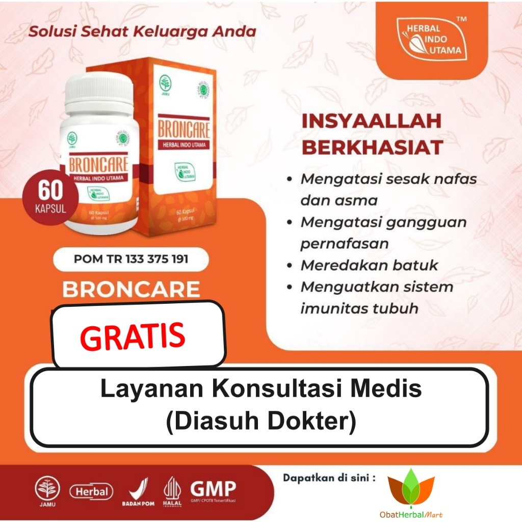 Jual Broncare HIU 60 Kapsul Obat penderita bronchitis ispa herbal ...