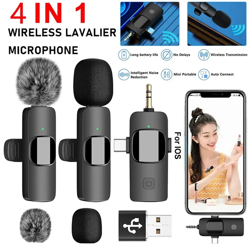 Jual 【3 In 1 Pro Mic】3.5mm Mikrofon Nirkabel Lavalier Mic Portabel ...