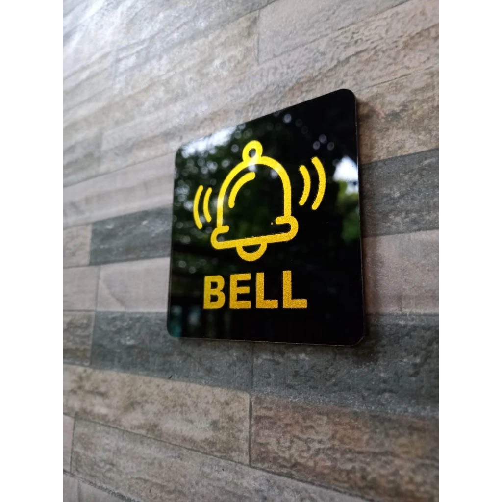 Jual Akrilik Bell Pintu Tempel | Tanda Bell Pintu Rumah Bahan Akrilik ...