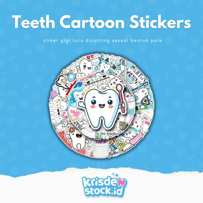 Jual Teeth Cartoon Sticker / Stiker Gigi / Die Cut Sticker (Harga ...