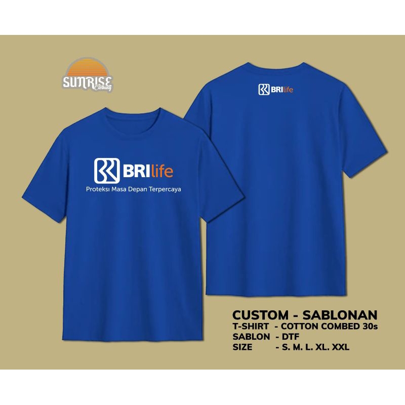 Jual Kaos catton combed 30s bank BRI life murah keren pria wanita ...