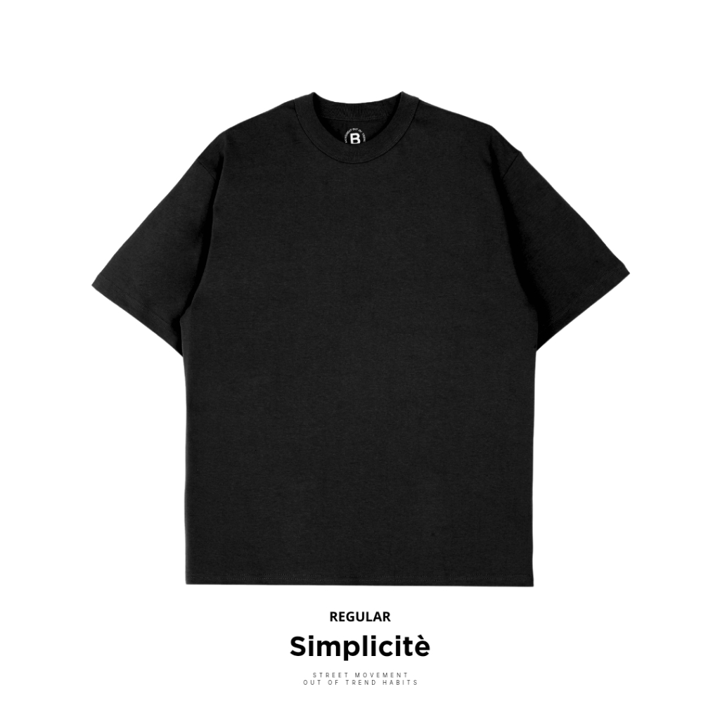 Jual SMOOTH BASIC Regular Fit Signature Plain T-shirt Heavyweight Cotton 16s Black Simplicite ...