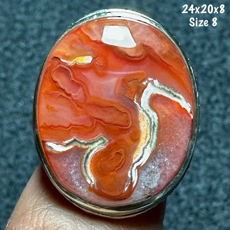 Jual Cincin Batu Akik Natural Karang Nunggal Merah Sarang Semut 3D ...