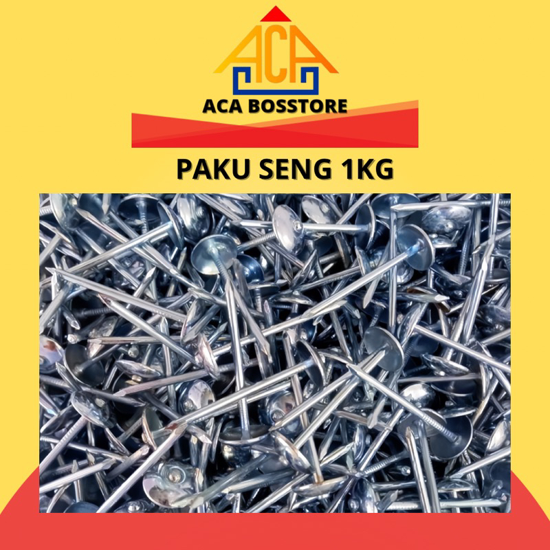 Jual Paku seng kemasan 1kg / Paku payung 2 inch seng asbes spandek ...