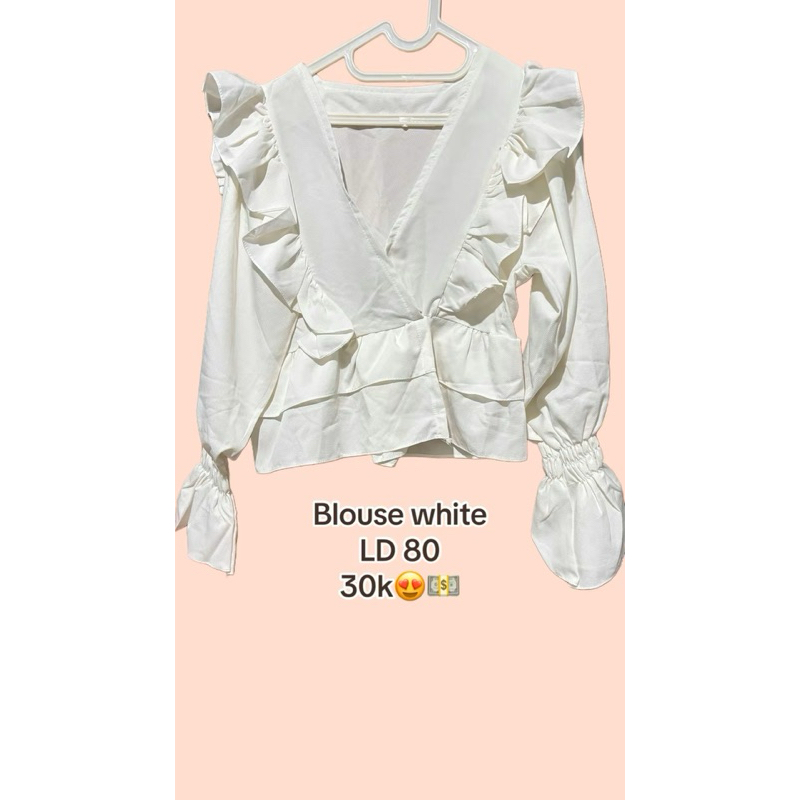Jual BLOUSE RUMBAI PUTIH | Shopee Indonesia
