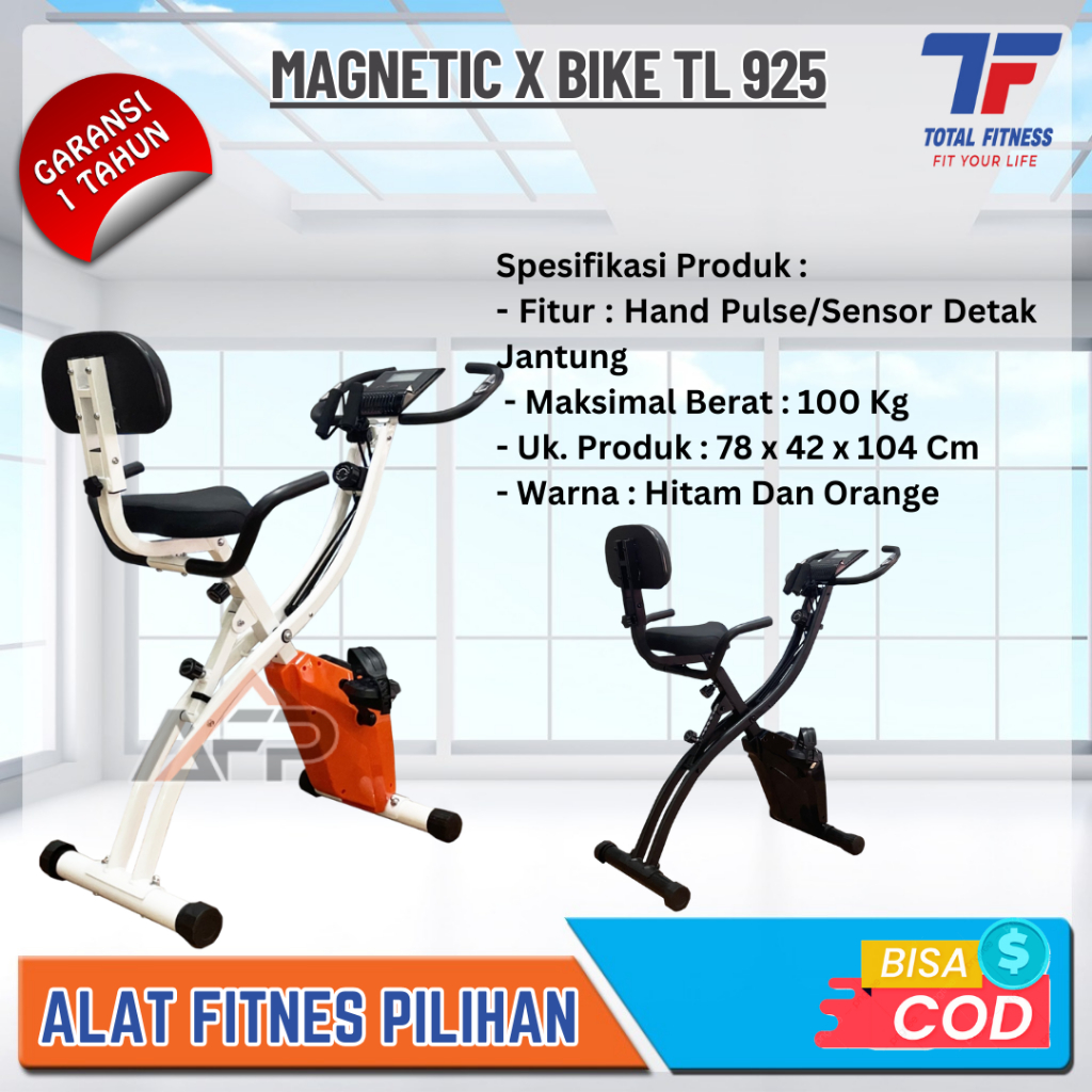 Jual Alat Fitness Sepeda Statis Magnetik X Bike TL-925 Total Fitness ...