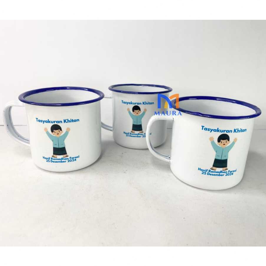 Jual Souvenir Mug Enamel Putih Cangkir Kaleng Vintage Tumbler Kopi ...