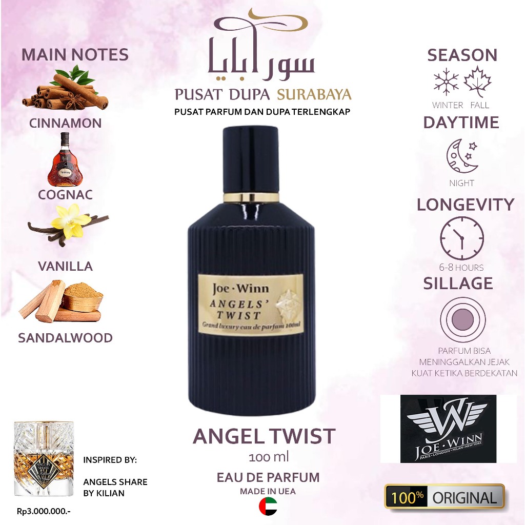 Jual Parfum Asli Arab Original Premium Joe winn Parfume/ angel twist | Shopee Indonesia