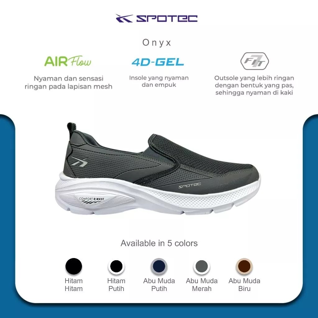 Jual SPOTEC Sepatu WALKING Artikel ONYX-Abu Tua/Putih Spotec Original ...