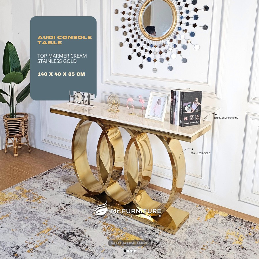 Jual Meja Konsul Model Audi Stainless Top Marmer 140cm | Shopee Indonesia