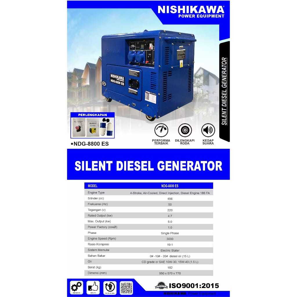 Jual Genset Silent 5000 Watt Elektrick Starter Nishikawa NDG 8800 ES ...