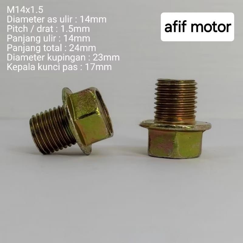 Jual baut tap oli baut oli overses kasar m14 sembilan belasan universal ...